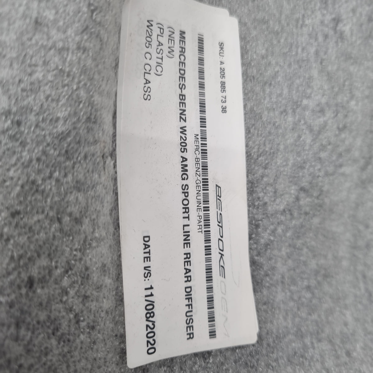 Mercedes W205 AMG SPORT LINE 2017 Bumper Diffuser Rear NEW A2058857338 ...