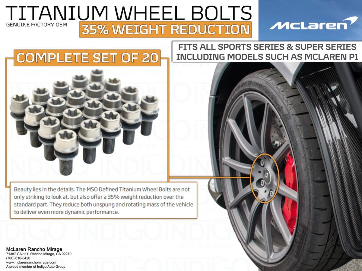 MCLAREN MSO TITANIUM WHEEL BOLTS SET – ApexSpares