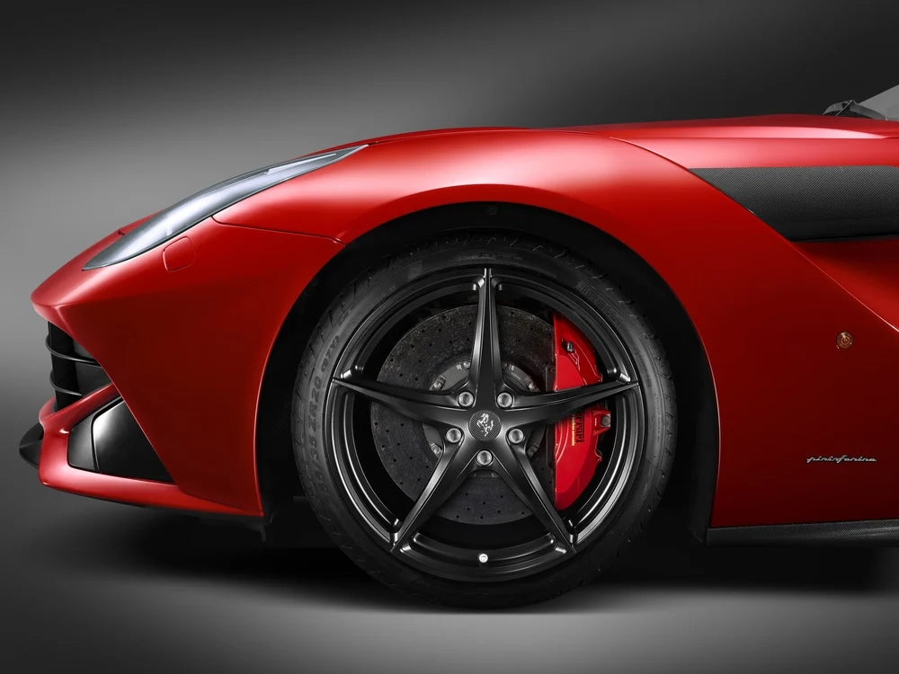 FERRARI F12 20" LA-FERRARI STYLE FORGED 5-SPOKE WHEELS SET - MATTE BLA ...