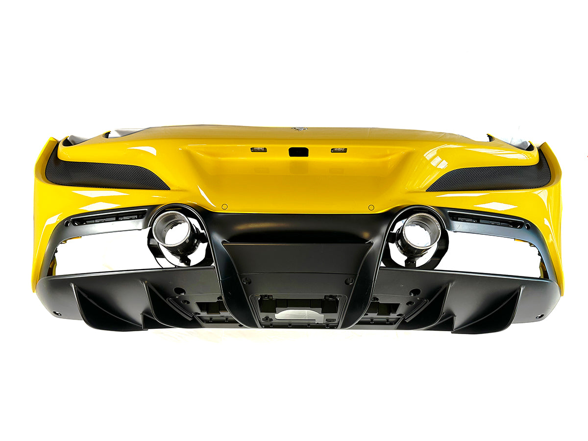 FERRARI F8 REAR BUMPER WITH DIFFUSER COMPLETE PARKING SENSOR YELLOW ...