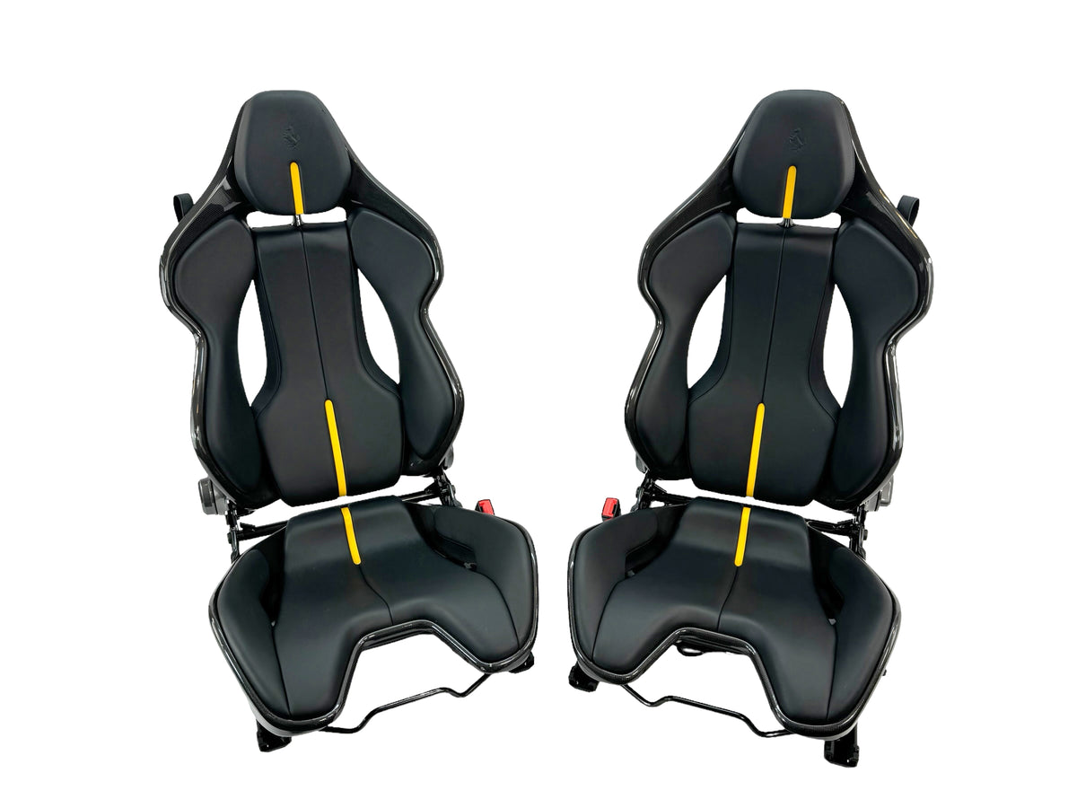 FERRARI 296/ SF90 CARBON RACING SEATS BLACK/ YELLOW 916576/ 917091 ...