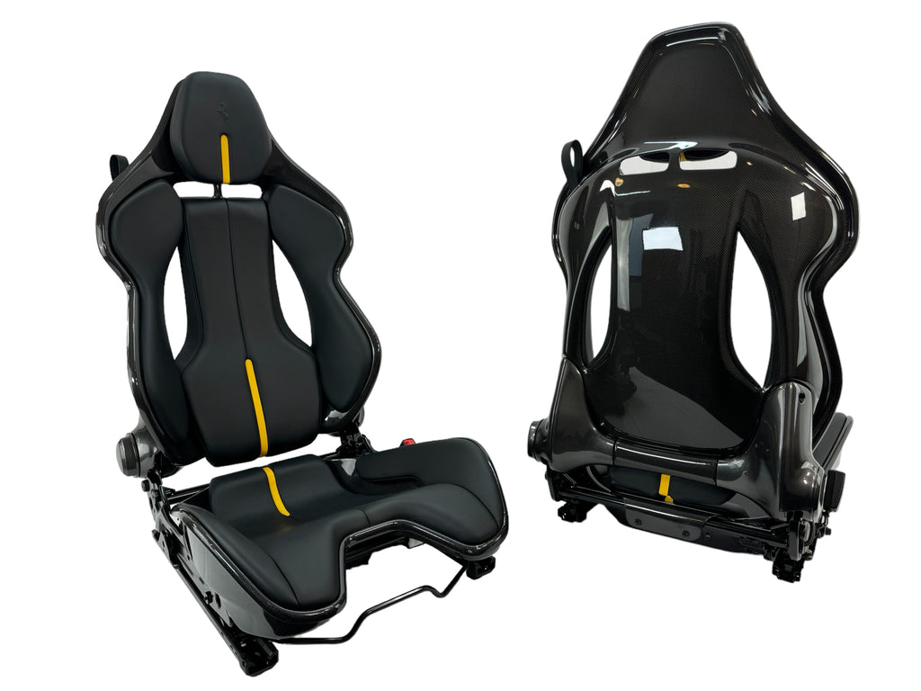 FERRARI SF90 CARBON RACE SEATS BLACK/ YELLOW EAP1373891 – ApexSpares