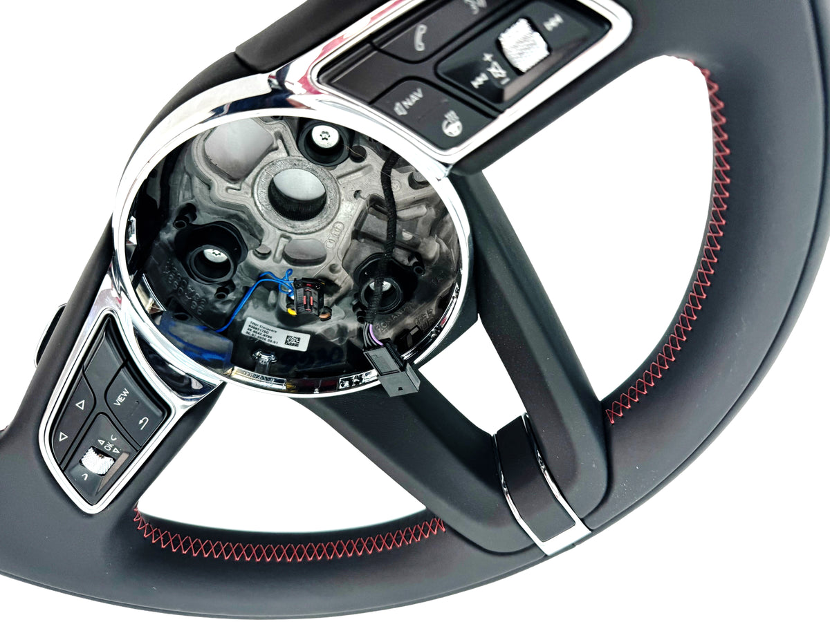 BENTLEY BENTAYGA BLACK LEATHER STEERING WHEEL WITH RED STITCHING 3B954 ...