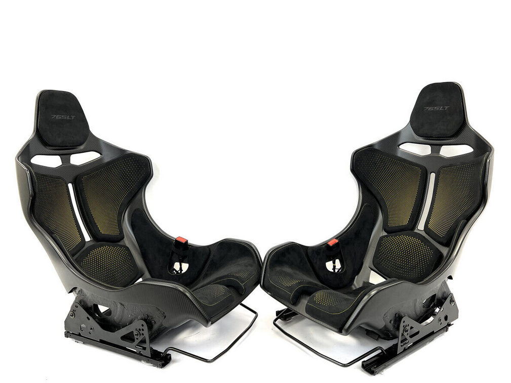 GENUINE MCLAREN 765LT CARBON RACING BUCKET SEATS PAIR - BLACK WITH YEL ...